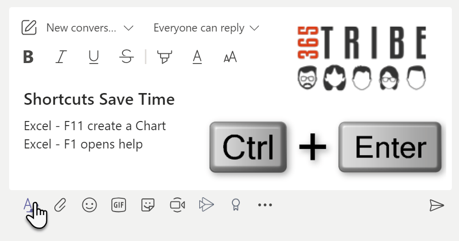 Tribe Tips and Tricks Send Shortcut - 365Tribe